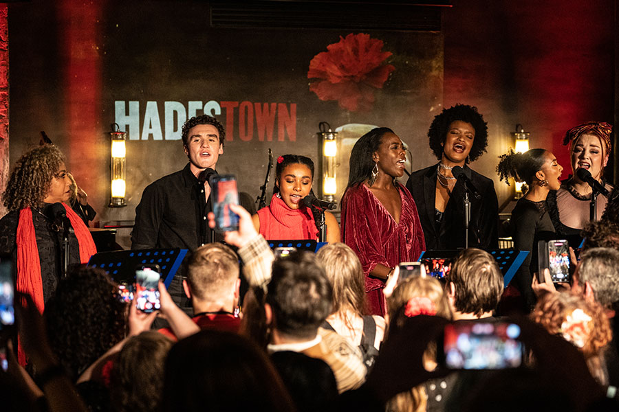 Watch the cast of Hadestown perform during the musical’s West End launch
