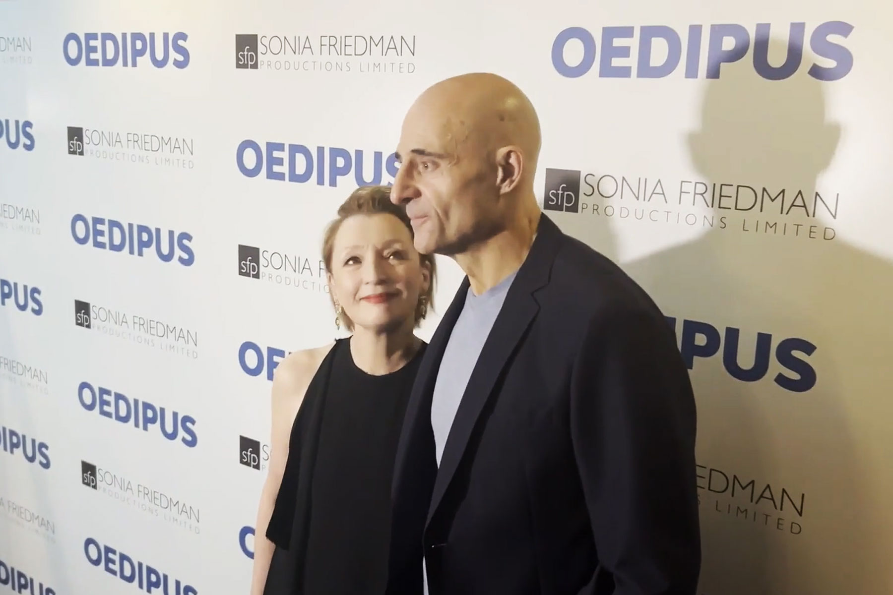 Mark Strong and Lesley Manville at the West End opening night of Oedipus