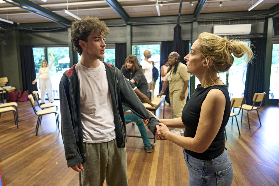 Corinna Brown and Noah Valentine in rehearsals for Noughts and Crosses ...