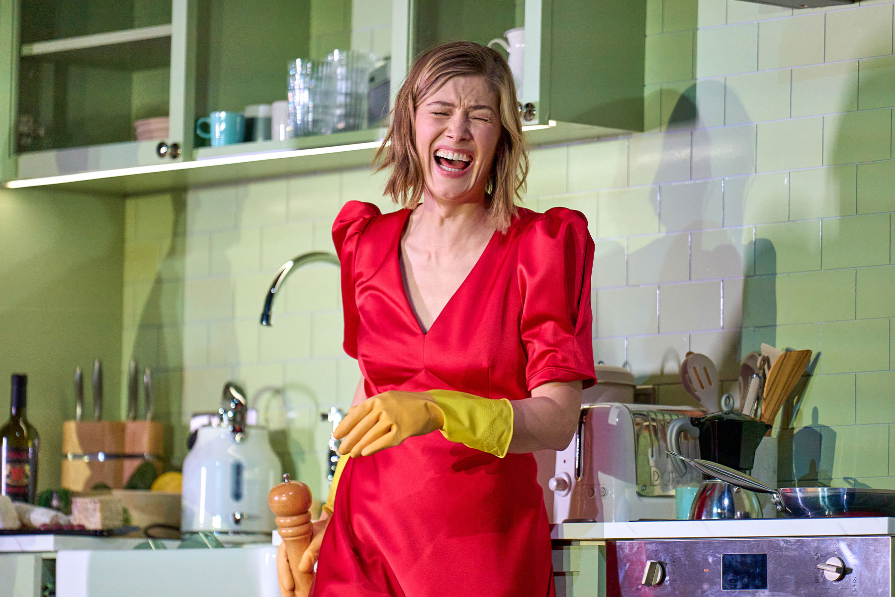 Inter Alia review – Rosamund Pike holds court in National Theatre debut
